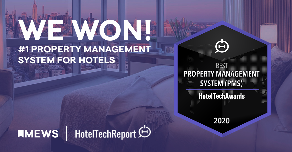 Mews a été élu le Meilleur PMS aux HotelTechAwards