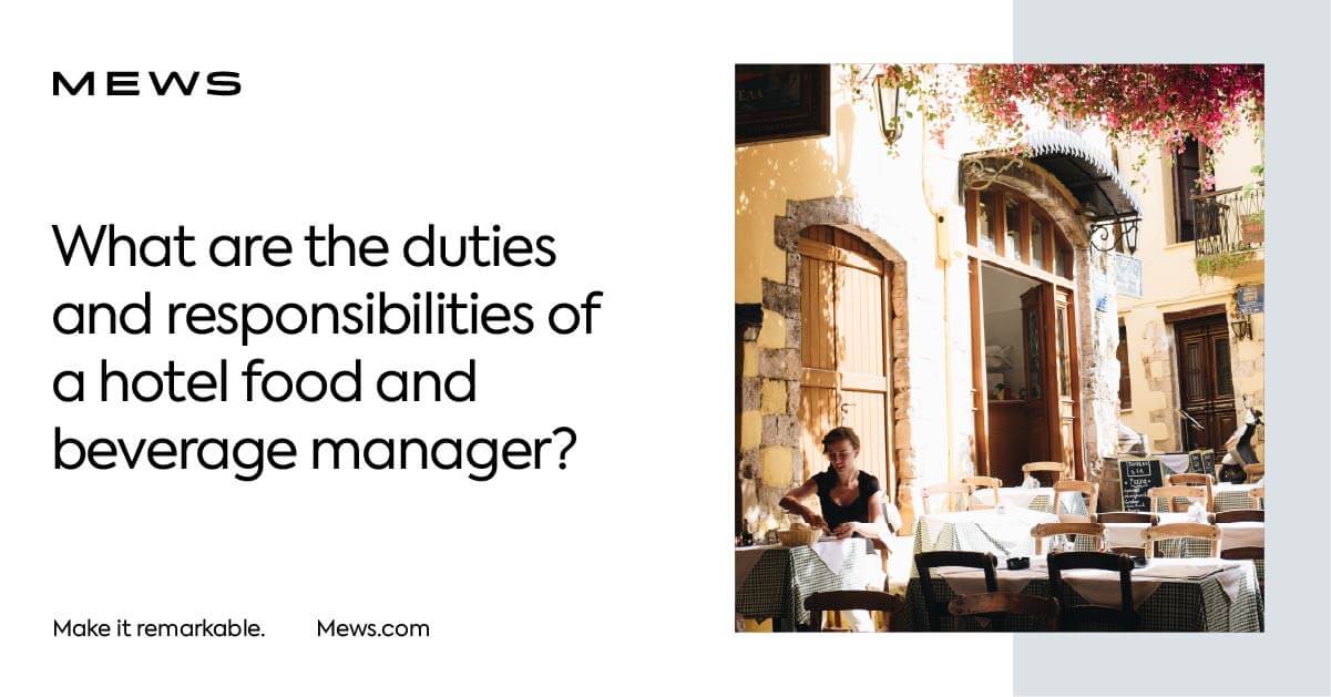What is the role of a food and beverage manager in hotels?